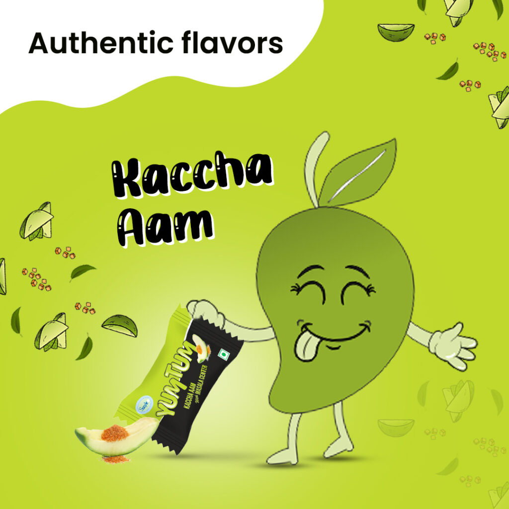 Smyle YumTum Candy | Kaccha Aam with Masala Center | 200 Candies (Jar ...
